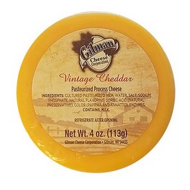 Gilman Cheese Rounds Cheddar 36/4 oz - SAKSCO Gourmet Basket Supplies