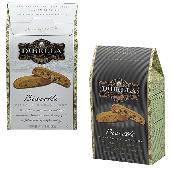 +Dibella Cranberry Pistachio Biscotti Gable Box Dual Display 187g/6.6oz ...