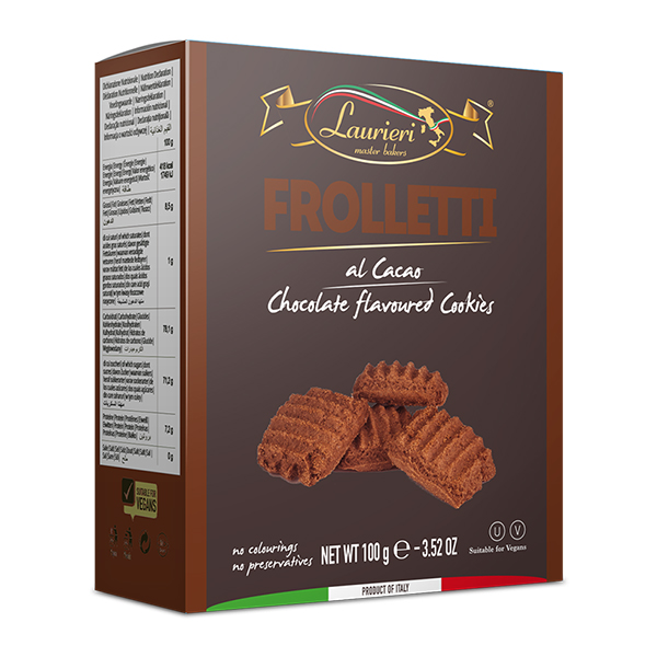 Laurieri Frolletti Cookies Cocoa 100g/3.52 oz - SAKSCO Gourmet Basket ...