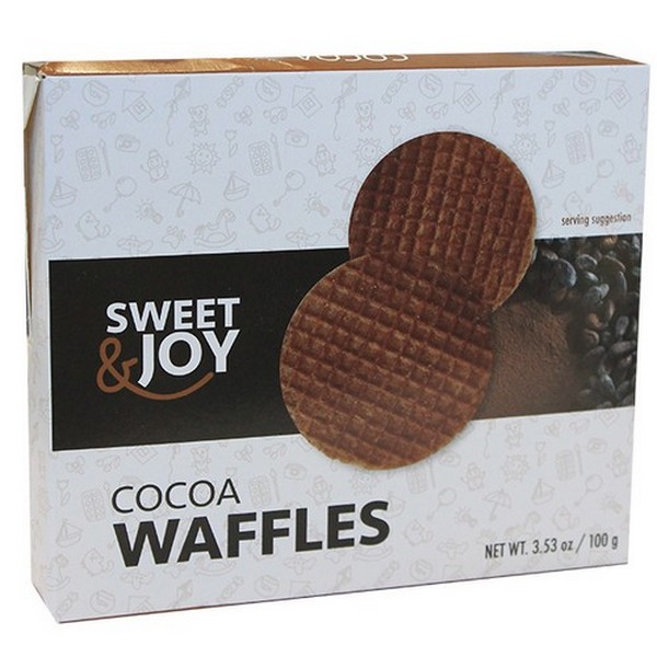 Sweet Joy Cocoa Waffles 14/100g/3.53 oz - SAKSCO Gourmet Basket Supplies